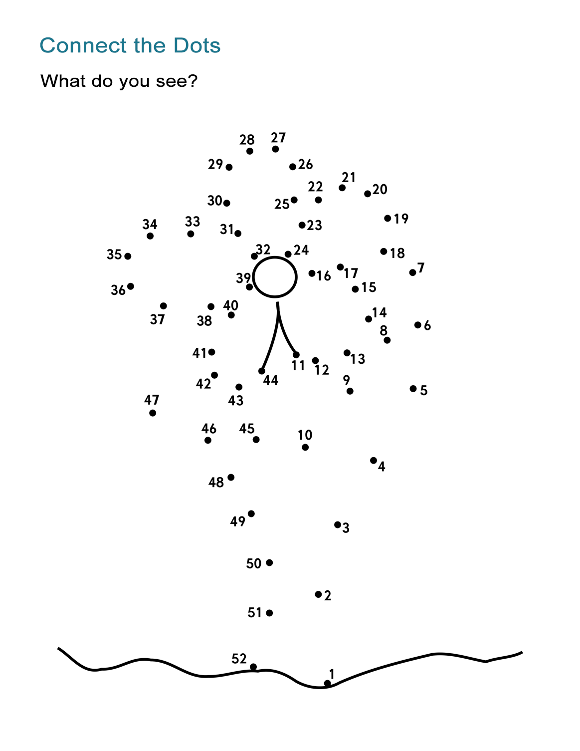 Flower Connect The Dots Activity Sheet From 1 To 52 ALL ESL